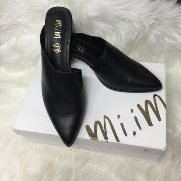 Miracle Miles | Shoes | Miracle Miles Miim Leather Mule Wheel Black ...